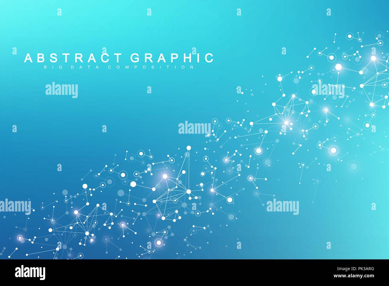 Technology abstract background with connected line and dots. Big data ...