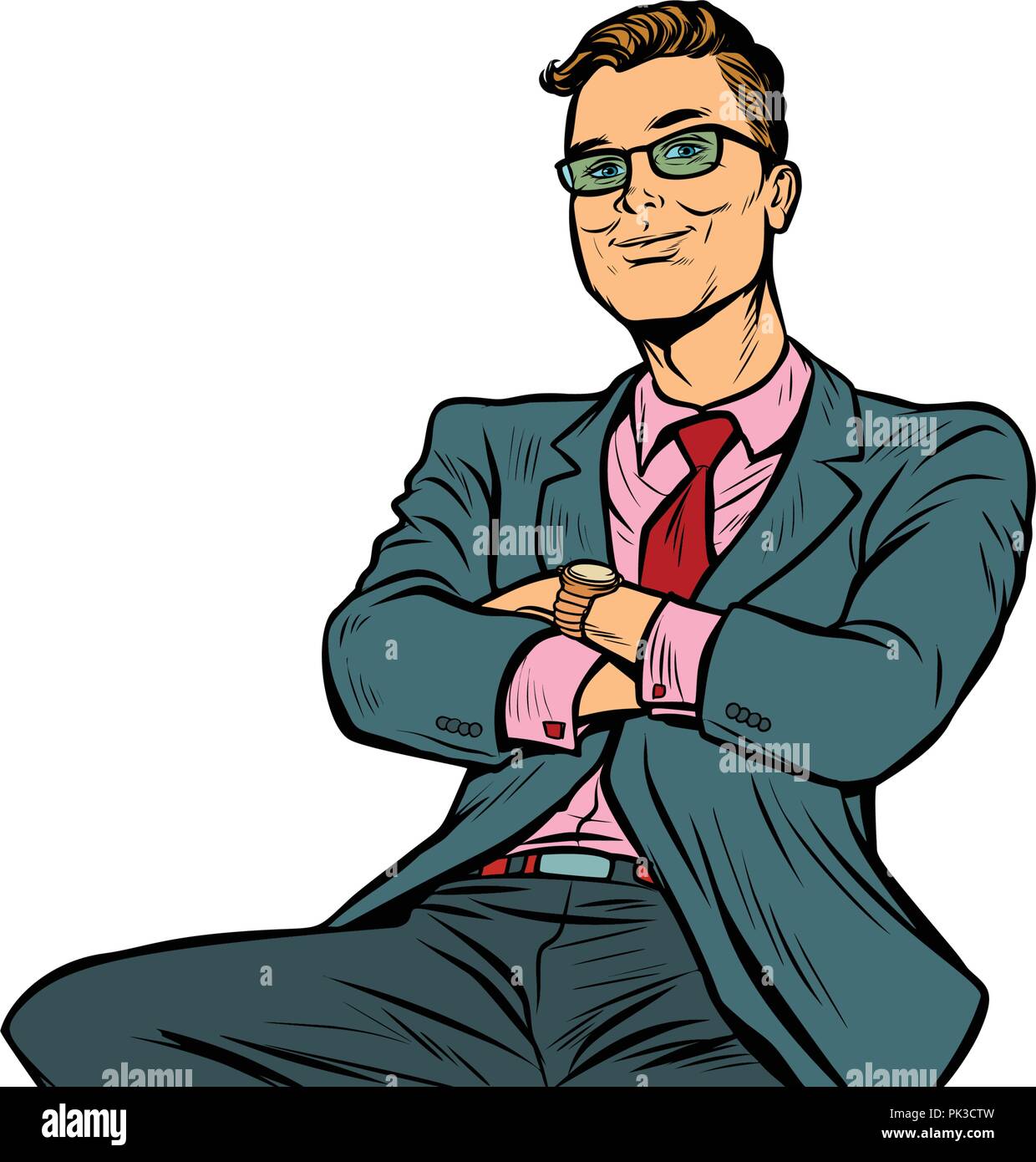 pop art businessman sitting smiling Stock Vector Image & Art - Alamy pop art businessman sitting smiling Stock Vector Image & Art - Alamy