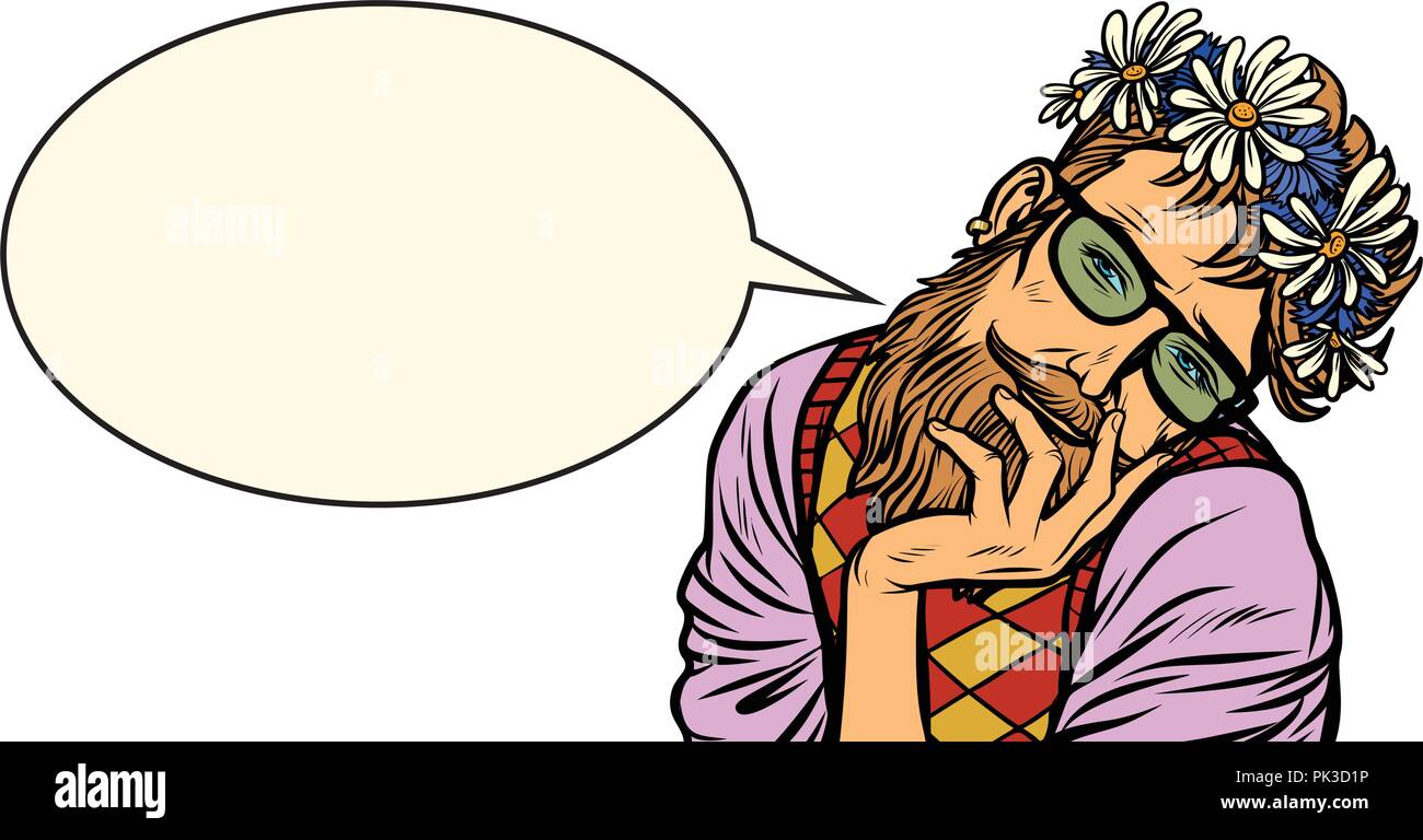 Dreamer man romance spring floral wreath Stock Vector Image & Art - Alamy