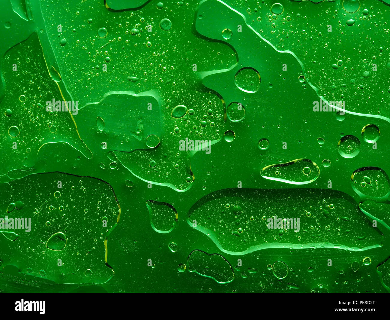 Water Bubbles Green Background
