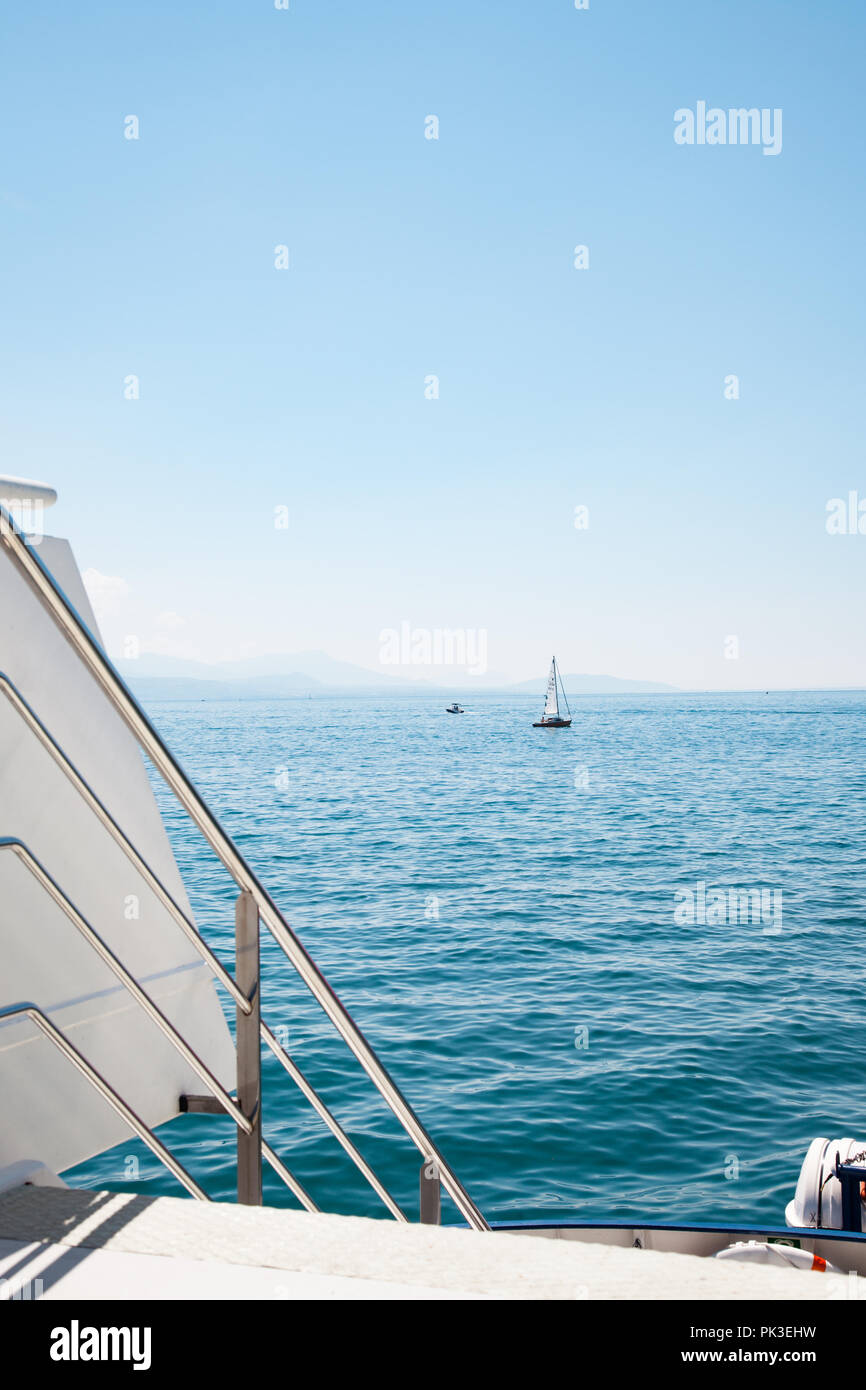 View of Lake Leman (Geneva Lake) on beautiful sunny summer day from ...