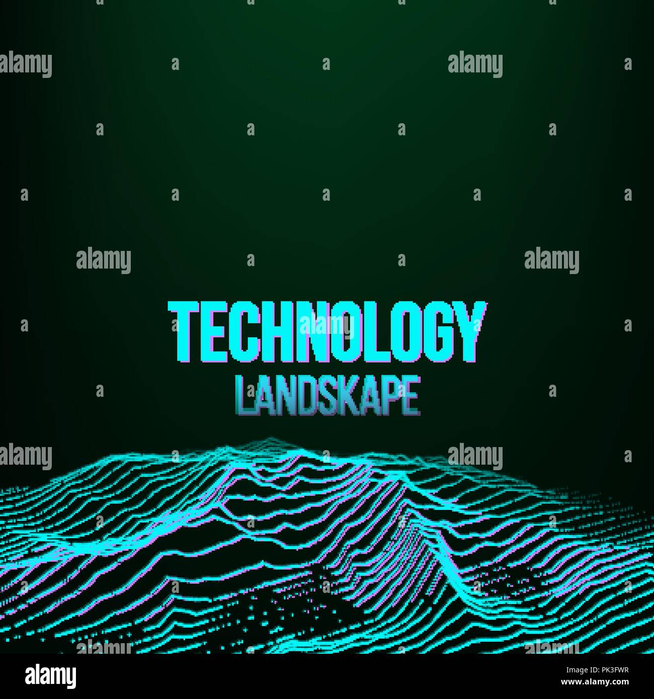 Abstract Digital Landscape Background Vector. Signal Noise. Big Data ...