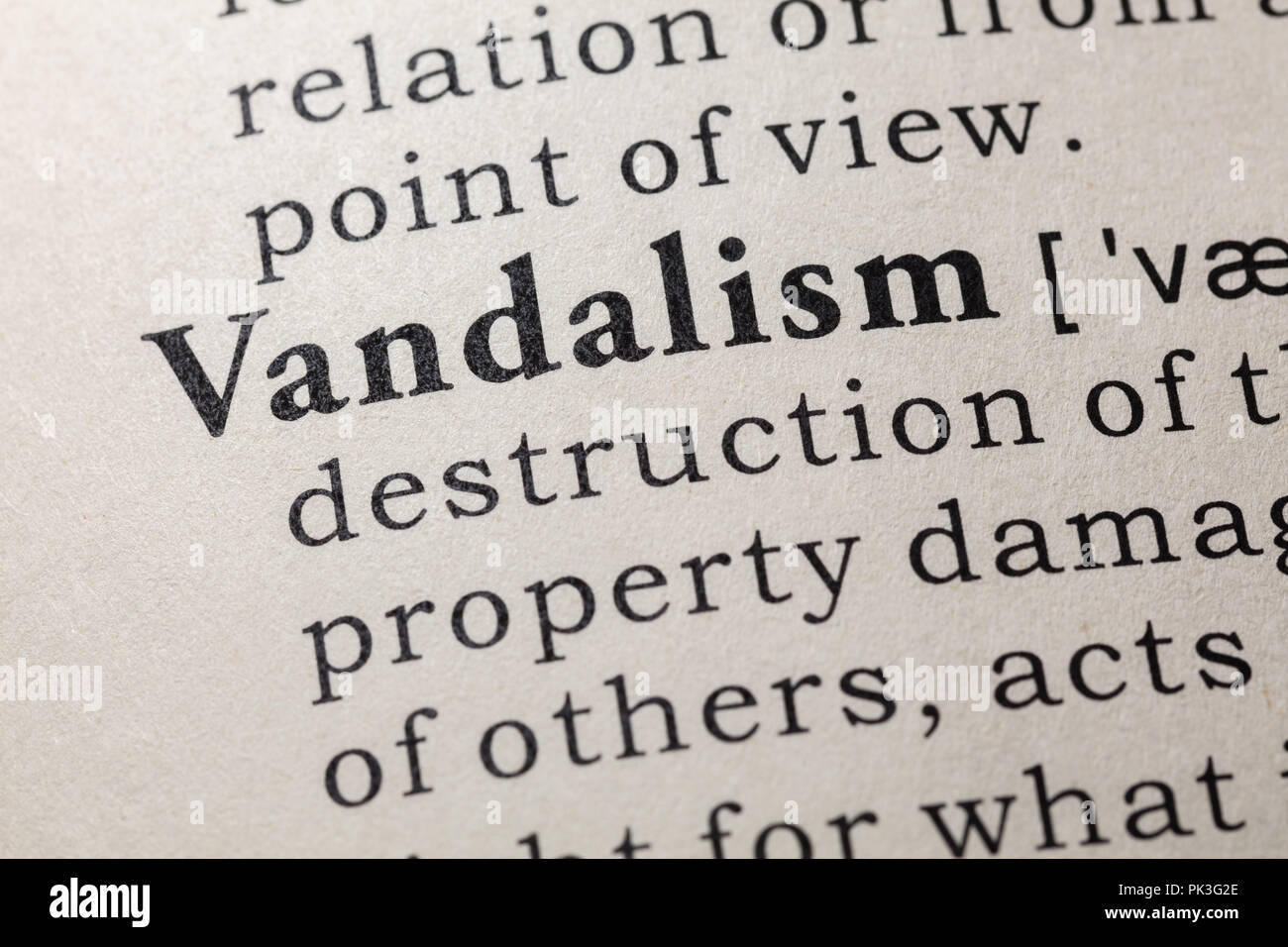 Fake Dictionary, Dictionary definition of the word vandalism. including ...