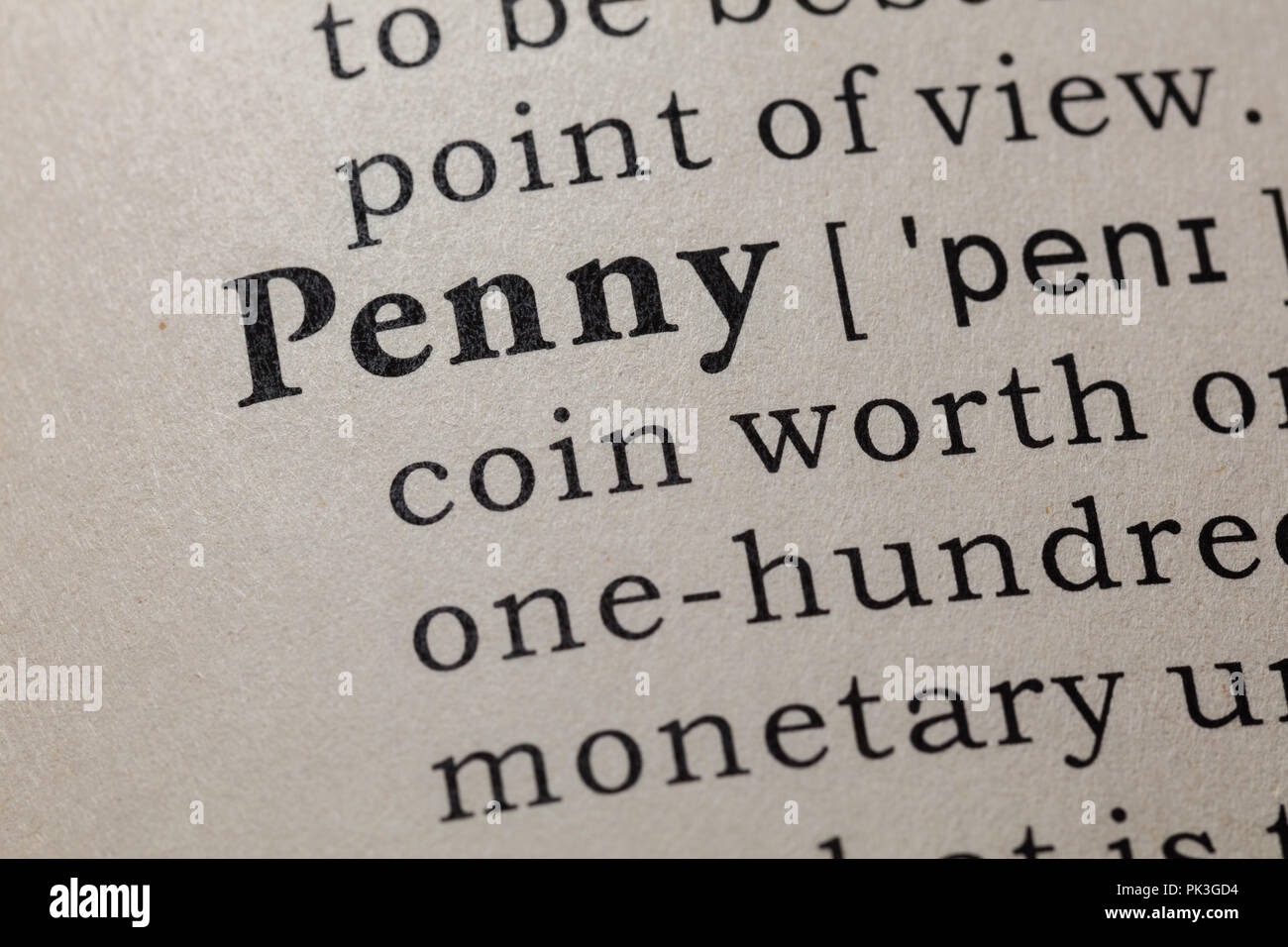 Fake Dictionary, Dictionary definition of the word Penny. including key ...