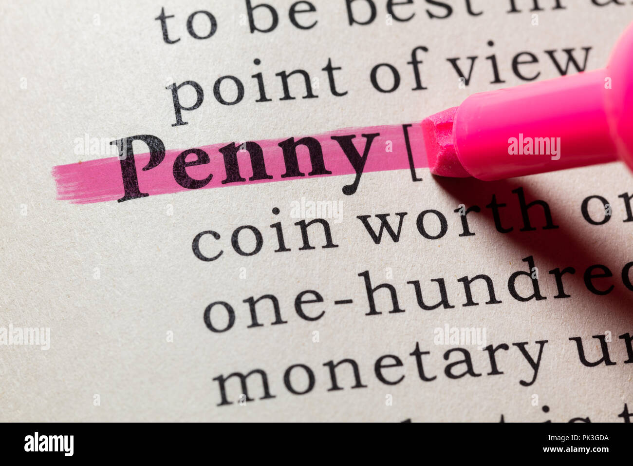 Fake Dictionary, Dictionary definition of the word Penny. including key ...