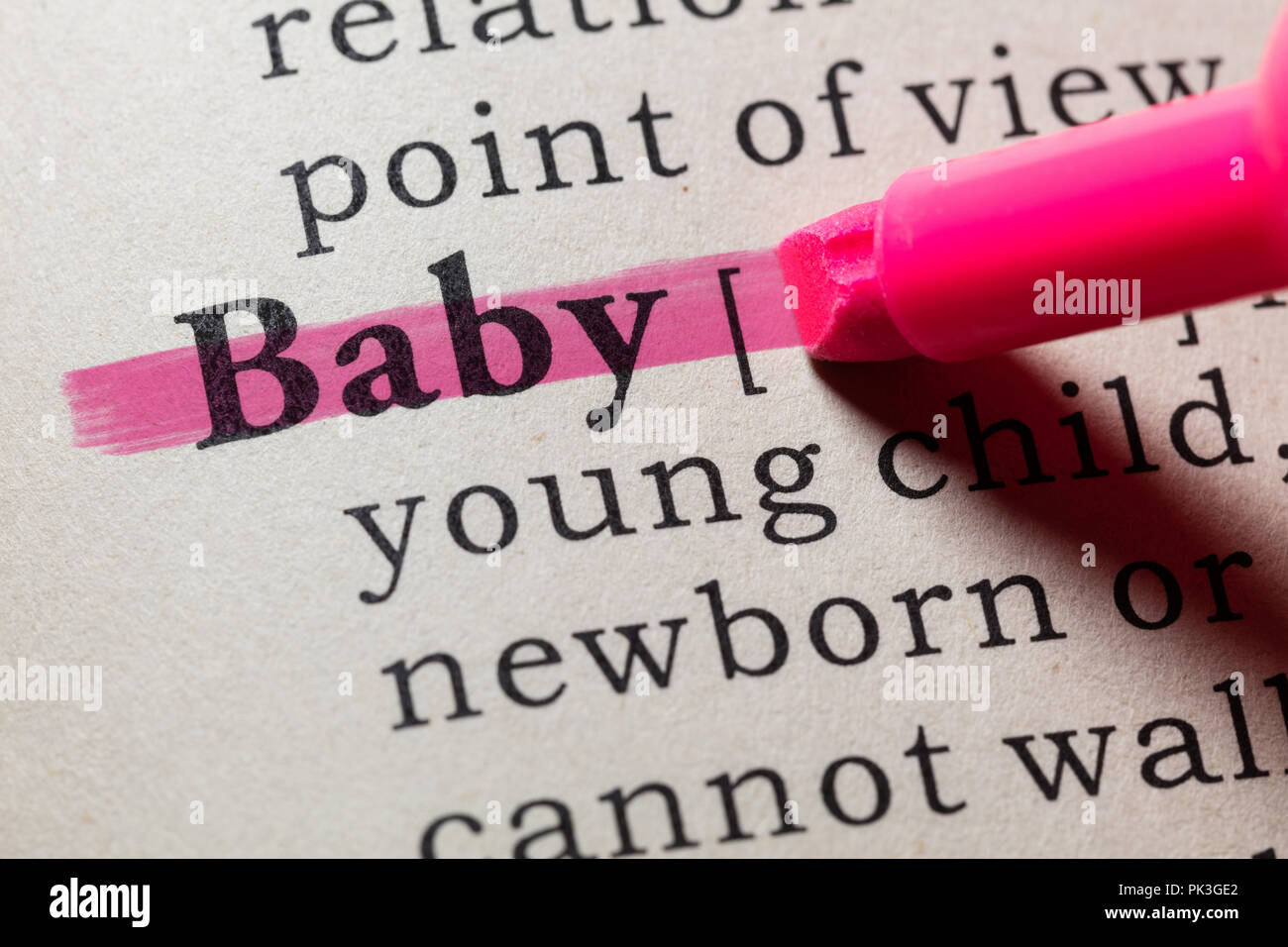 Fake Dictionary, Dictionary definition of the word baby. including key ...