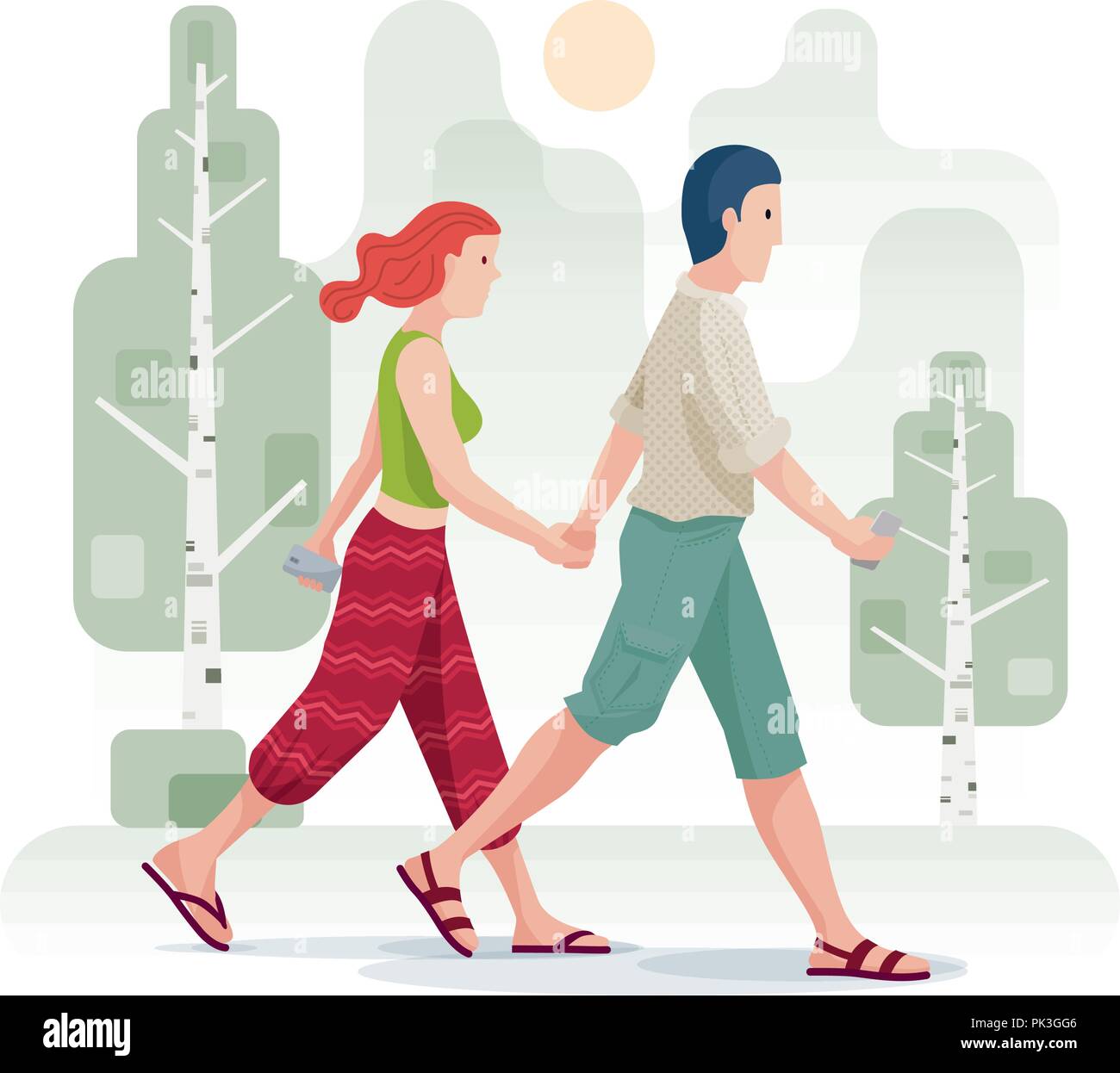 Romantic forest path Stock Vector Images - Alamy