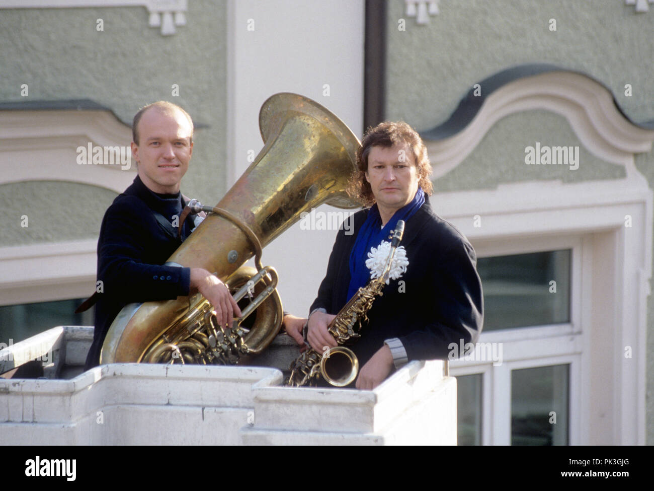 Haindling (l-r): Heinz-Josef Braun, Hans-Jürgen Buchner on 10.02.1992 ...
