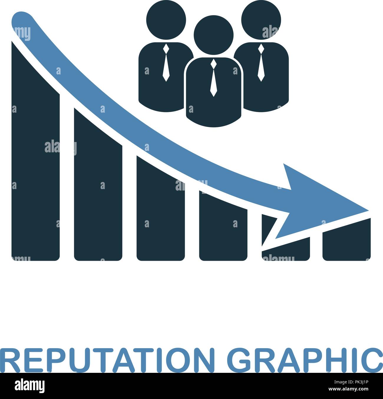 Reputation Decrease Graphic Icon Monochrome Style Design From Diagram Collection Ui Pixel
