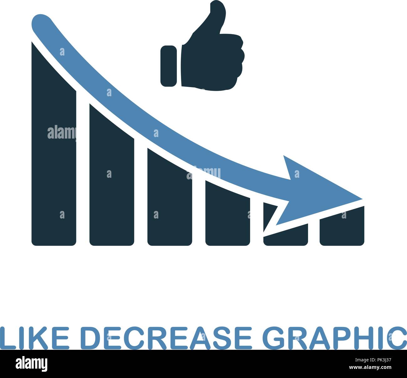 Like Decrease Graphic icon. Monochrome style design from diagram collection. UI. Pixel perfect ...