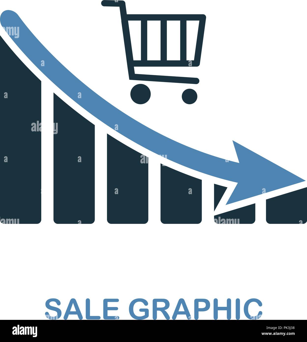 Sale Decrease Graphic icon. Monochrome style design from diagram ...