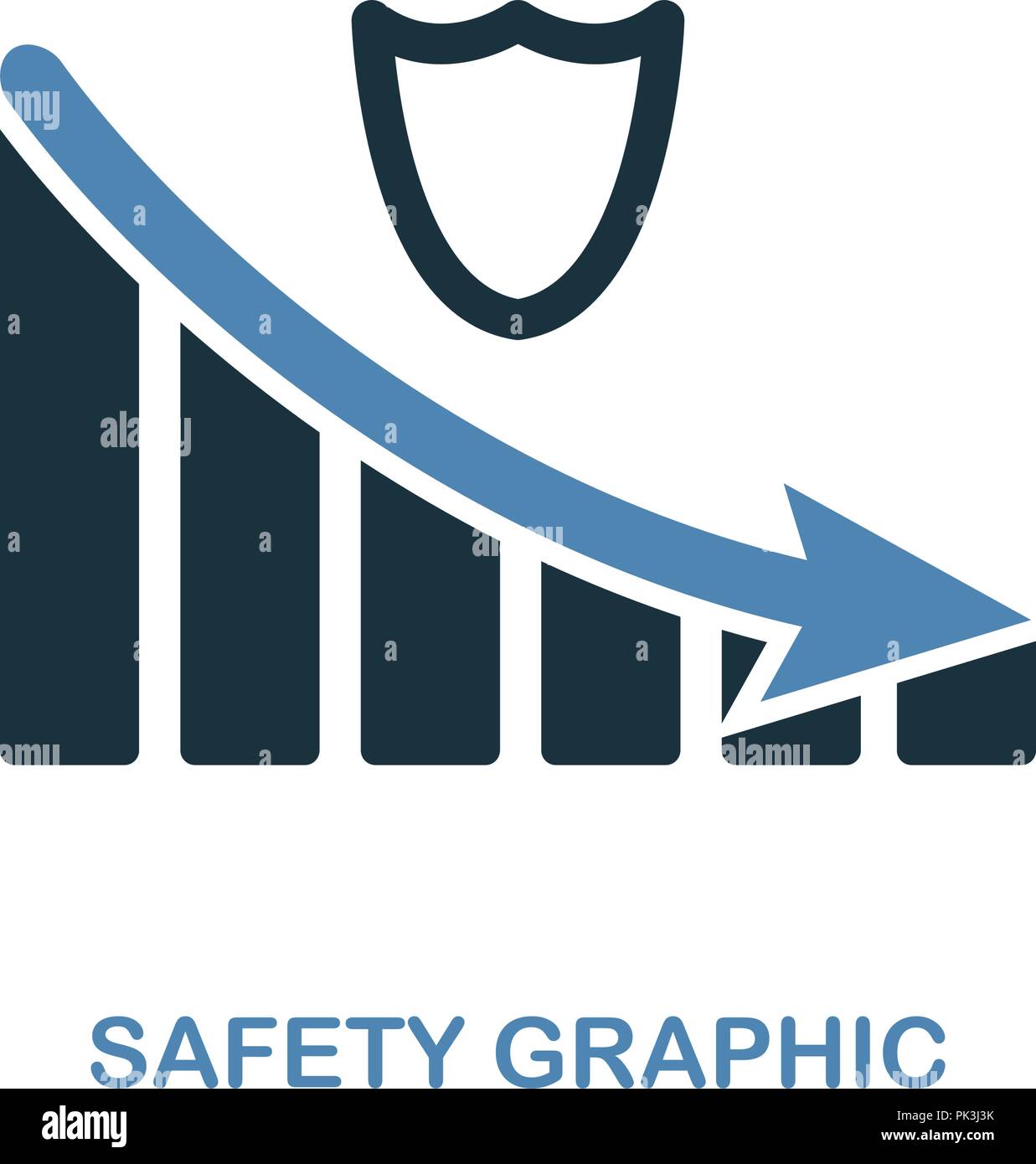 Safety Decrease Graphic icon. Monochrome style design from diagram collection. UI. Pixel perfect ...