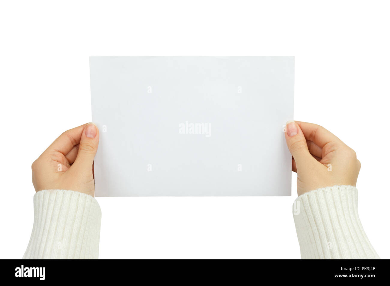 List on female hand Cut Out Stock Images & Pictures - Alamy