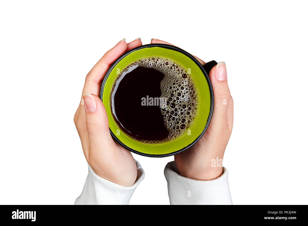 Women hands with coffee isolated on white background Stock Photo - Alamy