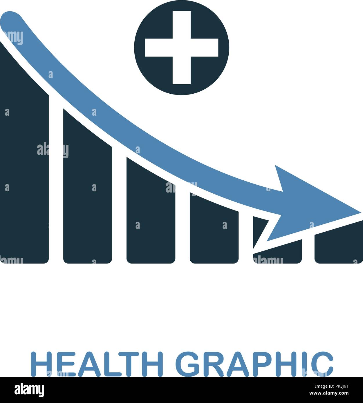 Health Decrease Graphic icon. Monochrome style design from diagram ...
