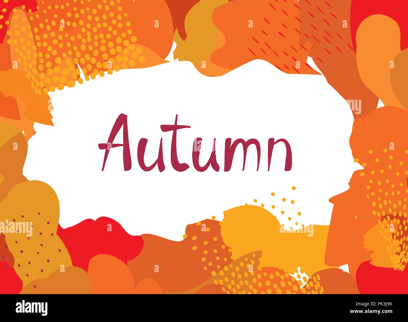 Abstract autumn background design. Сreative fall poster with frame and ...