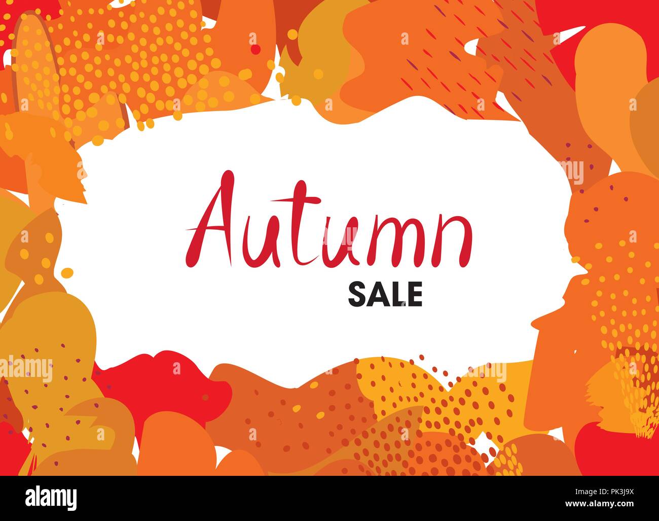 Abstract autumn background design. Сreative fall poster with frame and ...