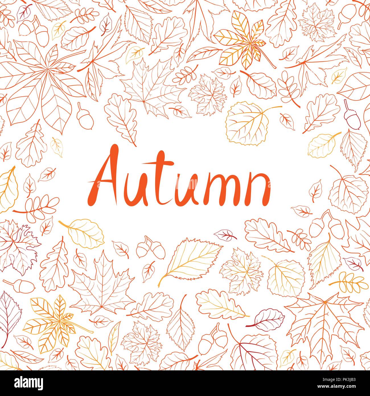 Fall leaf nature seamless pattern. Autumn leaves background. Season ...