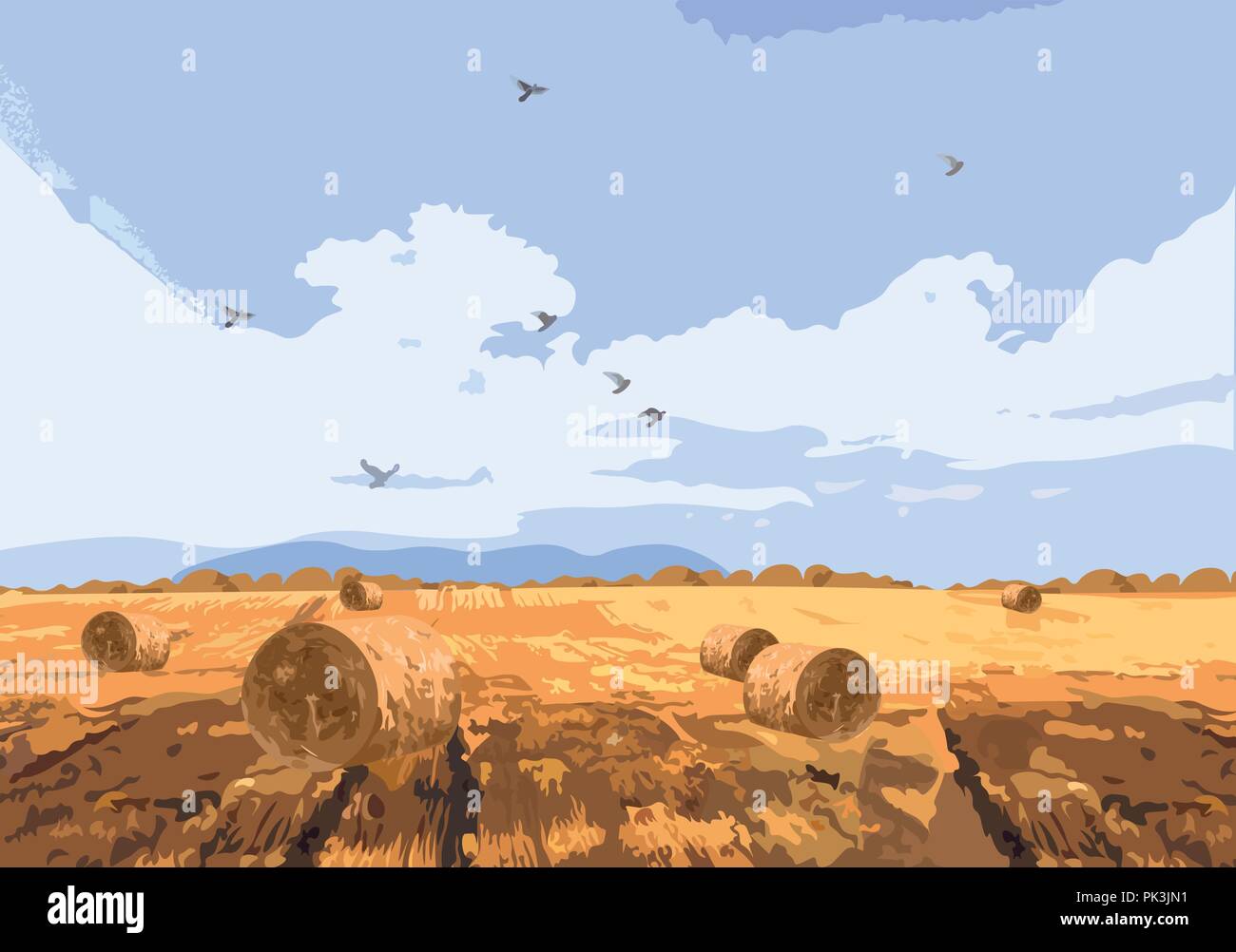 Autumn field Vector background. Beautiful fall Stock Vector Image & Art ...