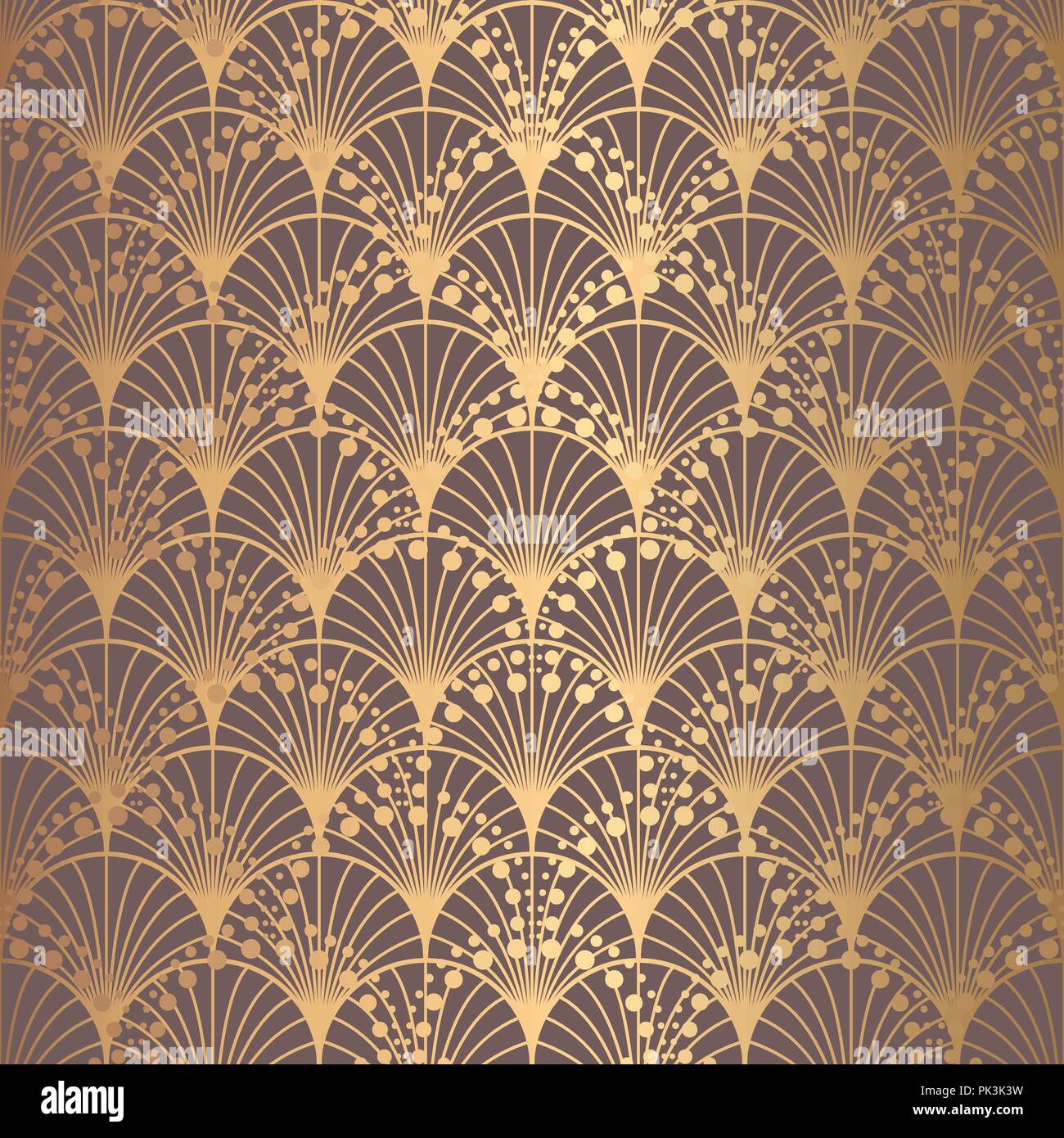 Irregular Art Deco Pattern Golden Background Scales Stock Vector Image ...