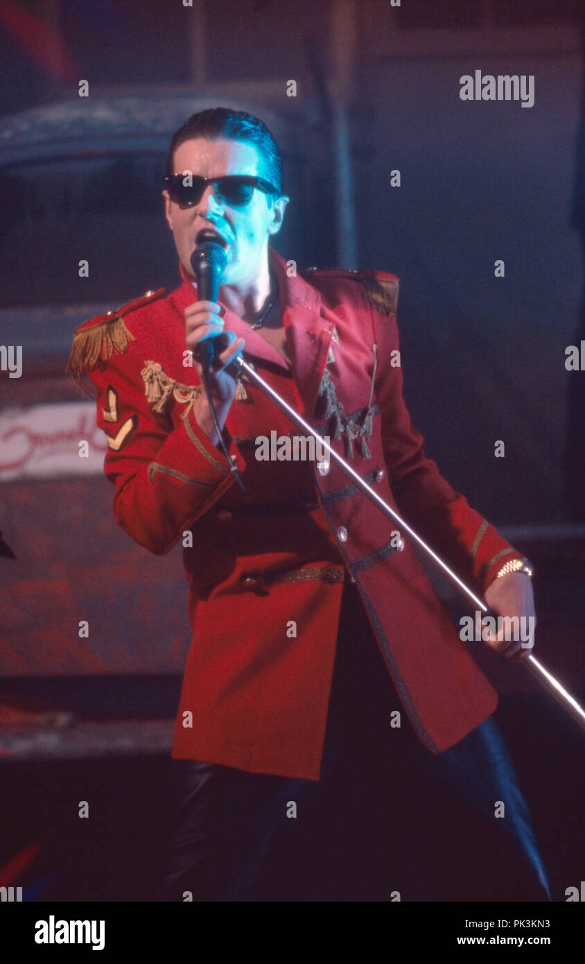 Falco, österreichischer Popsänger, bei einem Auftritt in der ...