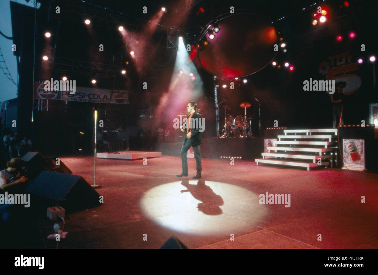 Falco, österreichischer Popsänger bei einem Auftritt in Leipzig ...