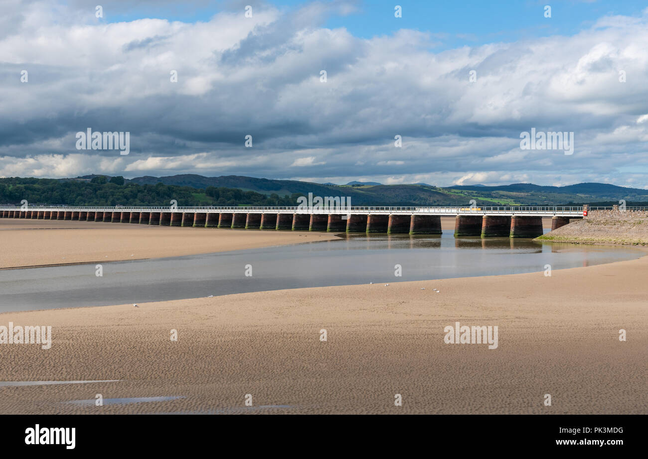 Viaduct over the River Kent Estuary at Arnside in Cumbria Stock Photo ...