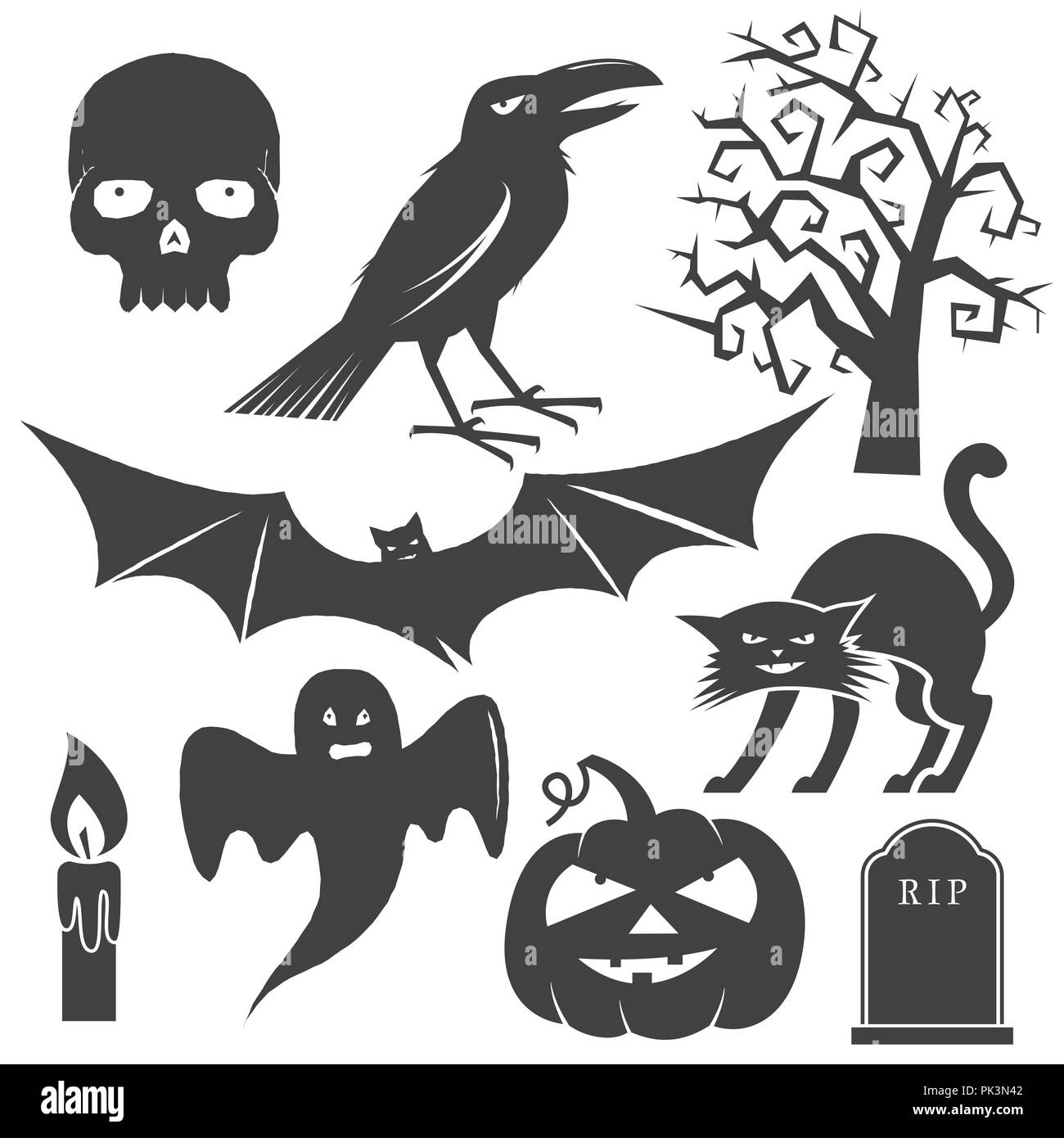 Witch face silhouette set hi-res stock photography and images - Alamy