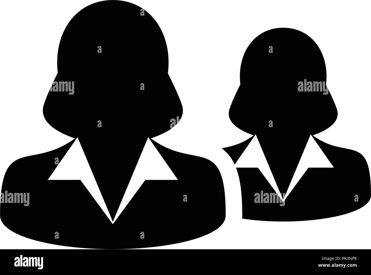Hr icon vector female group of persons symbol avatar for business ...