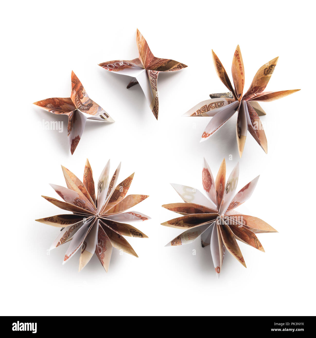 flowers origami banknotes Stock Photo - Alamy