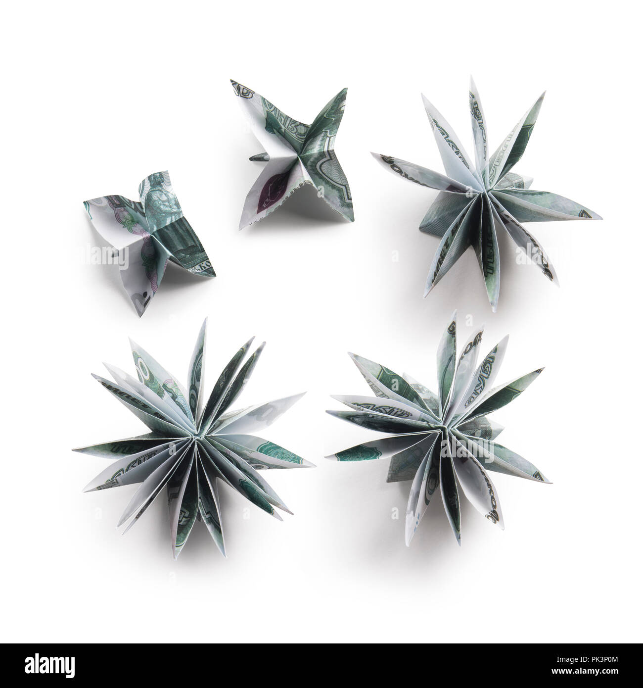 flowers origami banknotes Stock Photo - Alamy