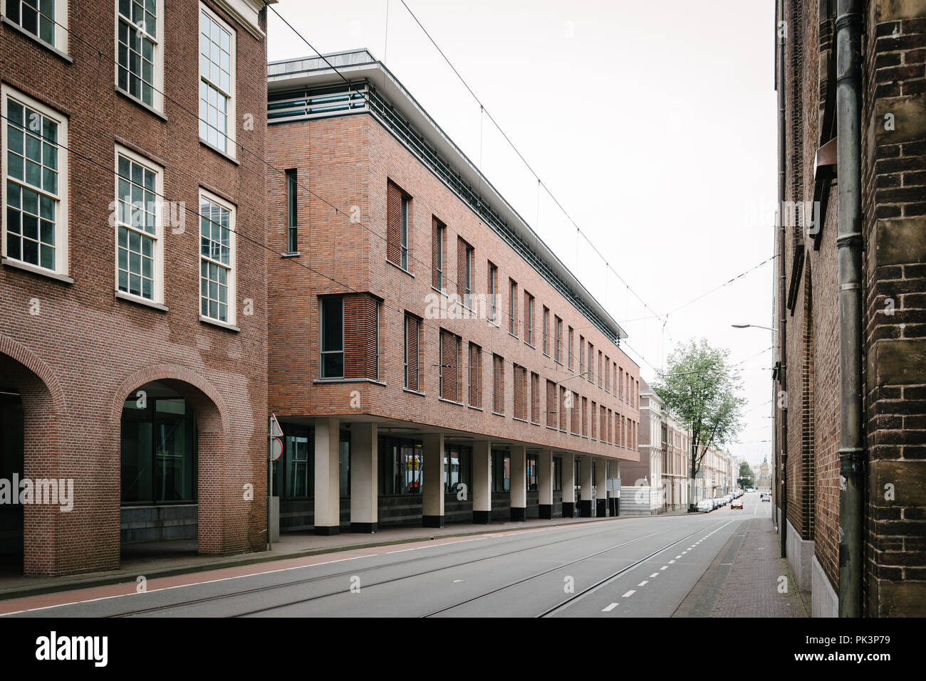 Residential buildings with brick facade in city centre of the Hague ...