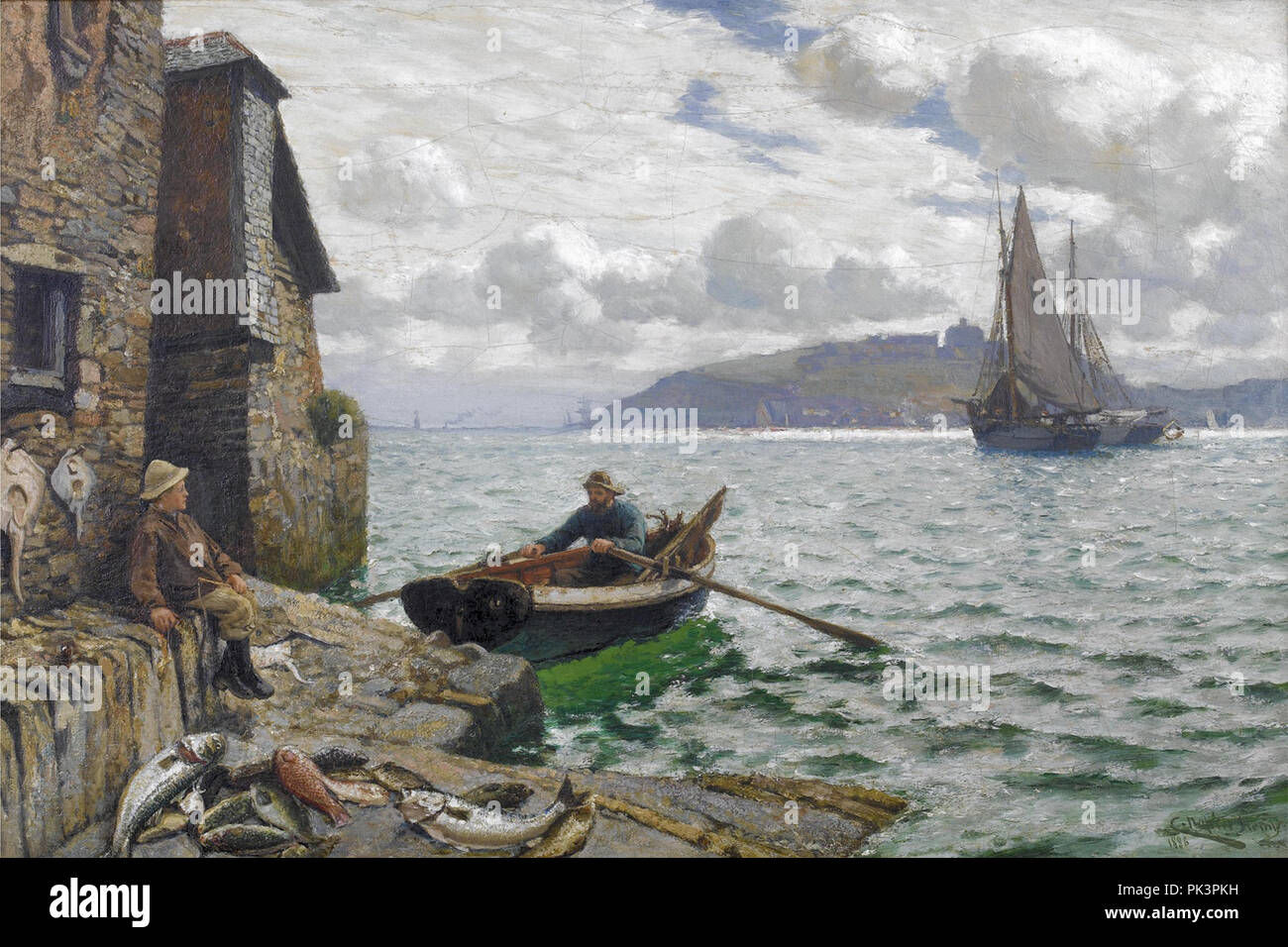 Hemy Charles Napier - Landing Fish Stock Photo - Alamy