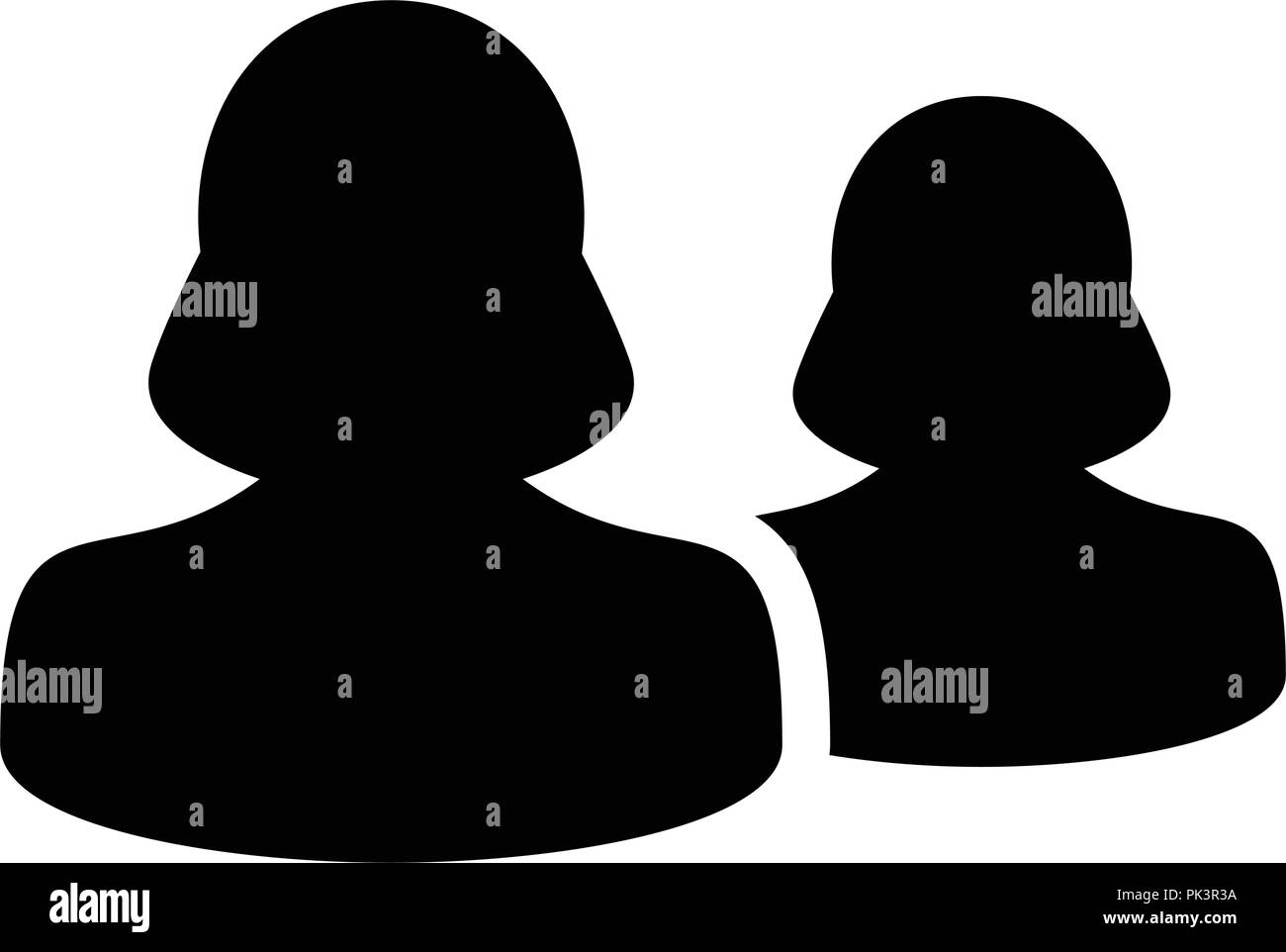 Customer icon vector female group of persons symbol avatar for business ...