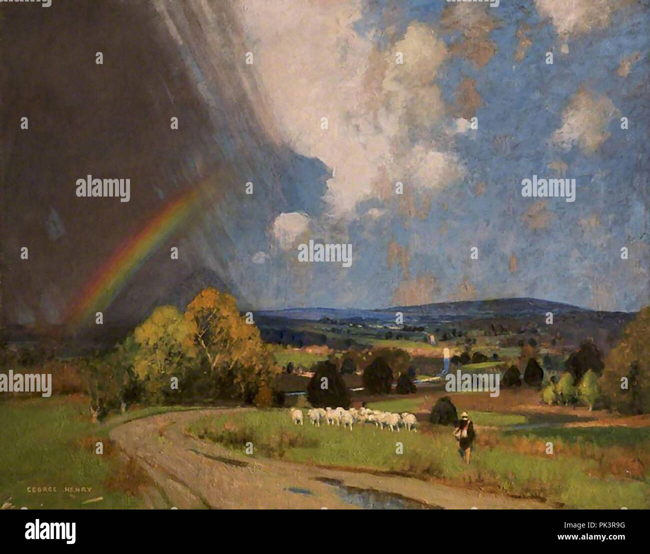Henry George - Landscape with Rainbow Stock Photo - Alamy