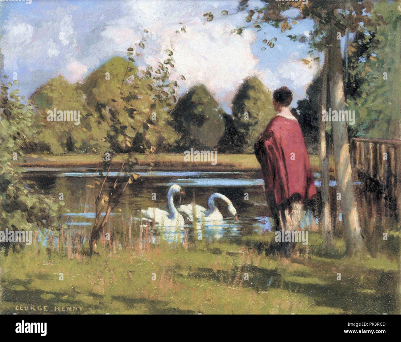 Henry George - the Swan Pond Stock Photo - Alamy