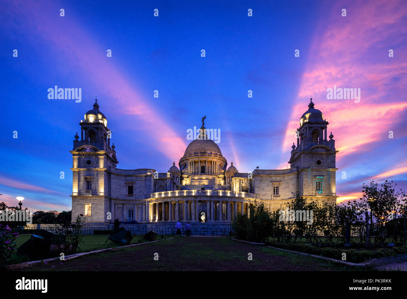 Victoria Memorial shining bright during the epic light of blue hour ...