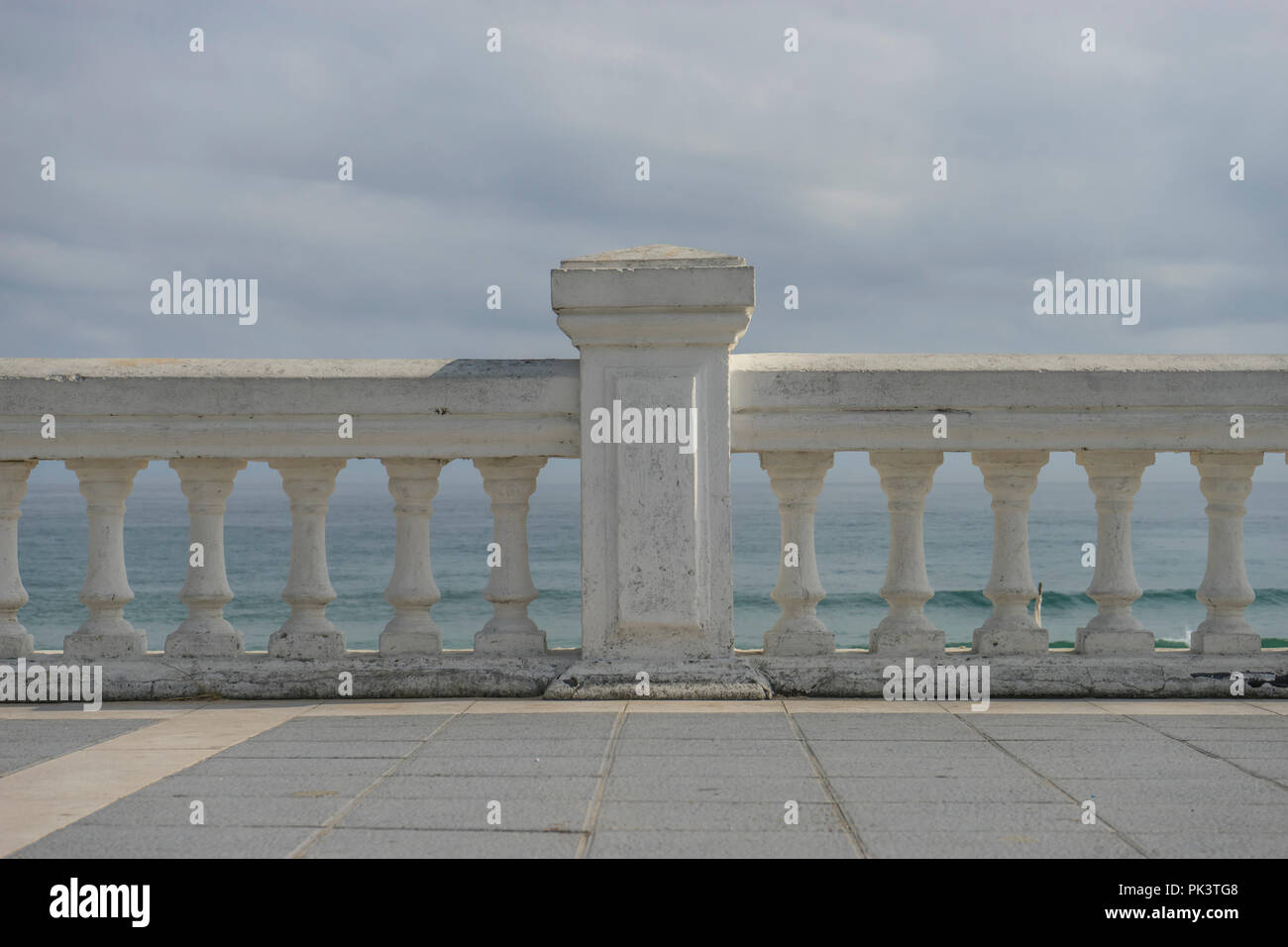 seafront promenade at Playa del Sardinero, view of the beach with a ...