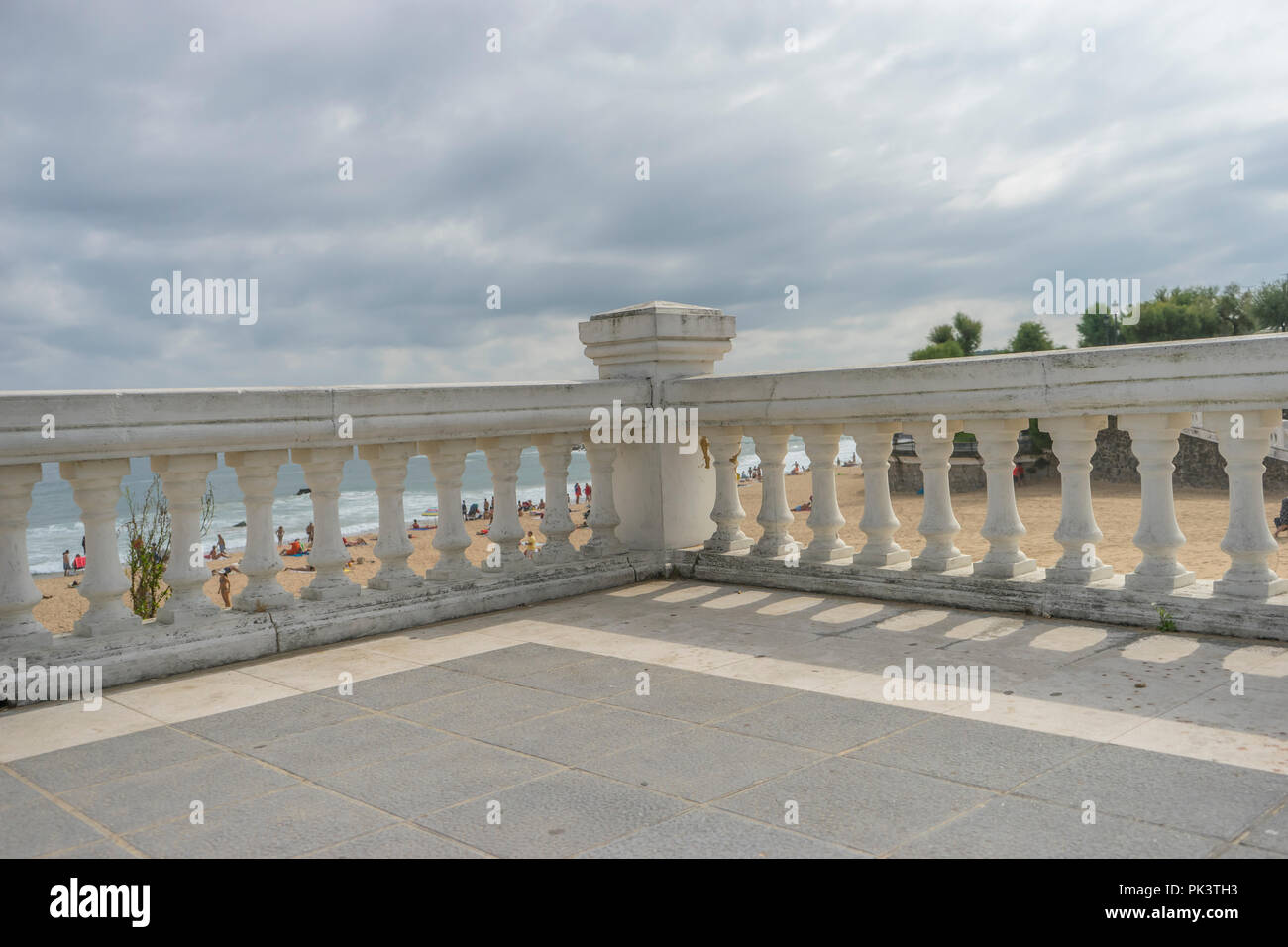 seafront promenade at Playa del Sardinero, view of the beach with a ...