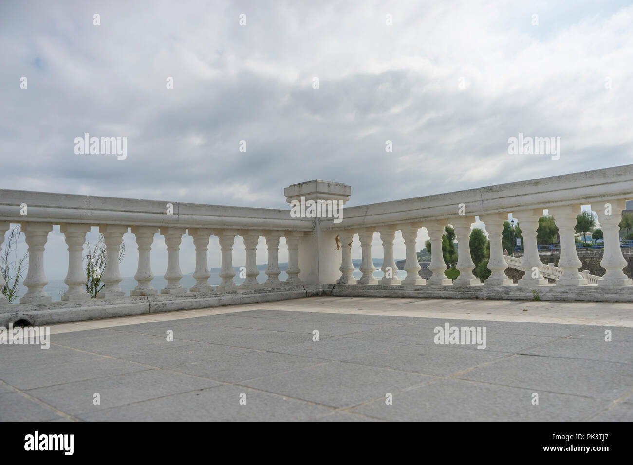 seafront promenade at Playa del Sardinero, view of the beach with a ...