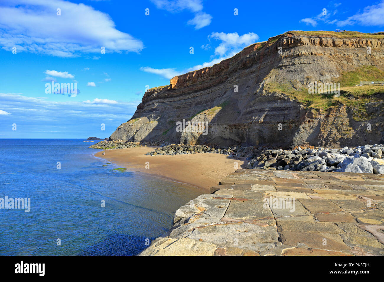 Erosion at East Cliffs, Whitby, North Yorkshire, England, UK Stock ...