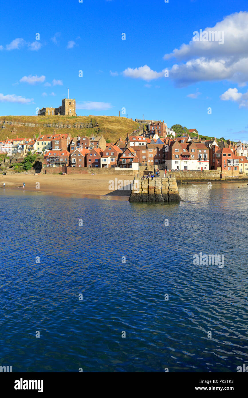 St Mary's Church on East Cliff above Fishermen's cottages and Tate Hill ...