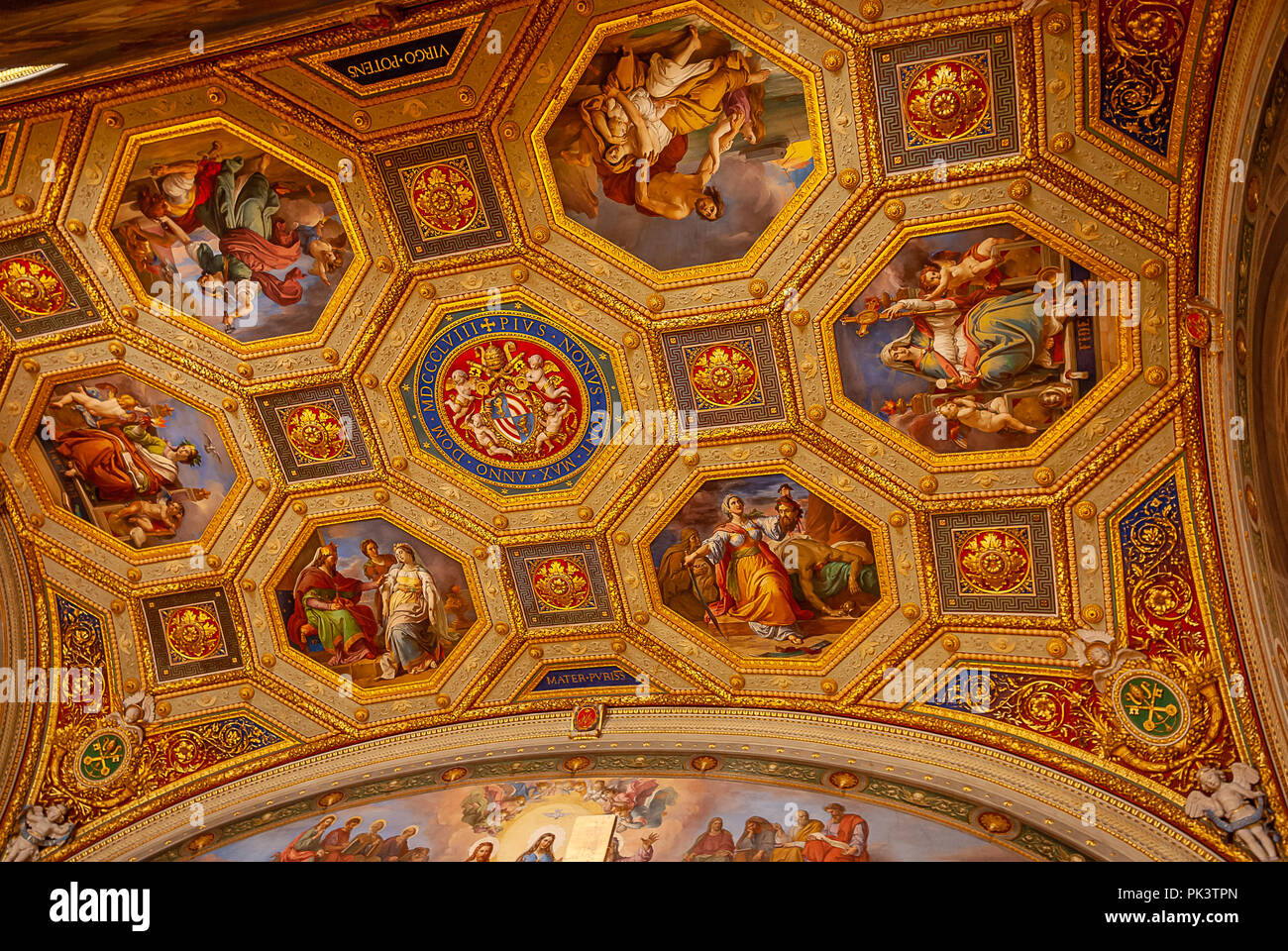 Incredibly ornate and beautiful ceiling within the Vatican Stock Photo ...