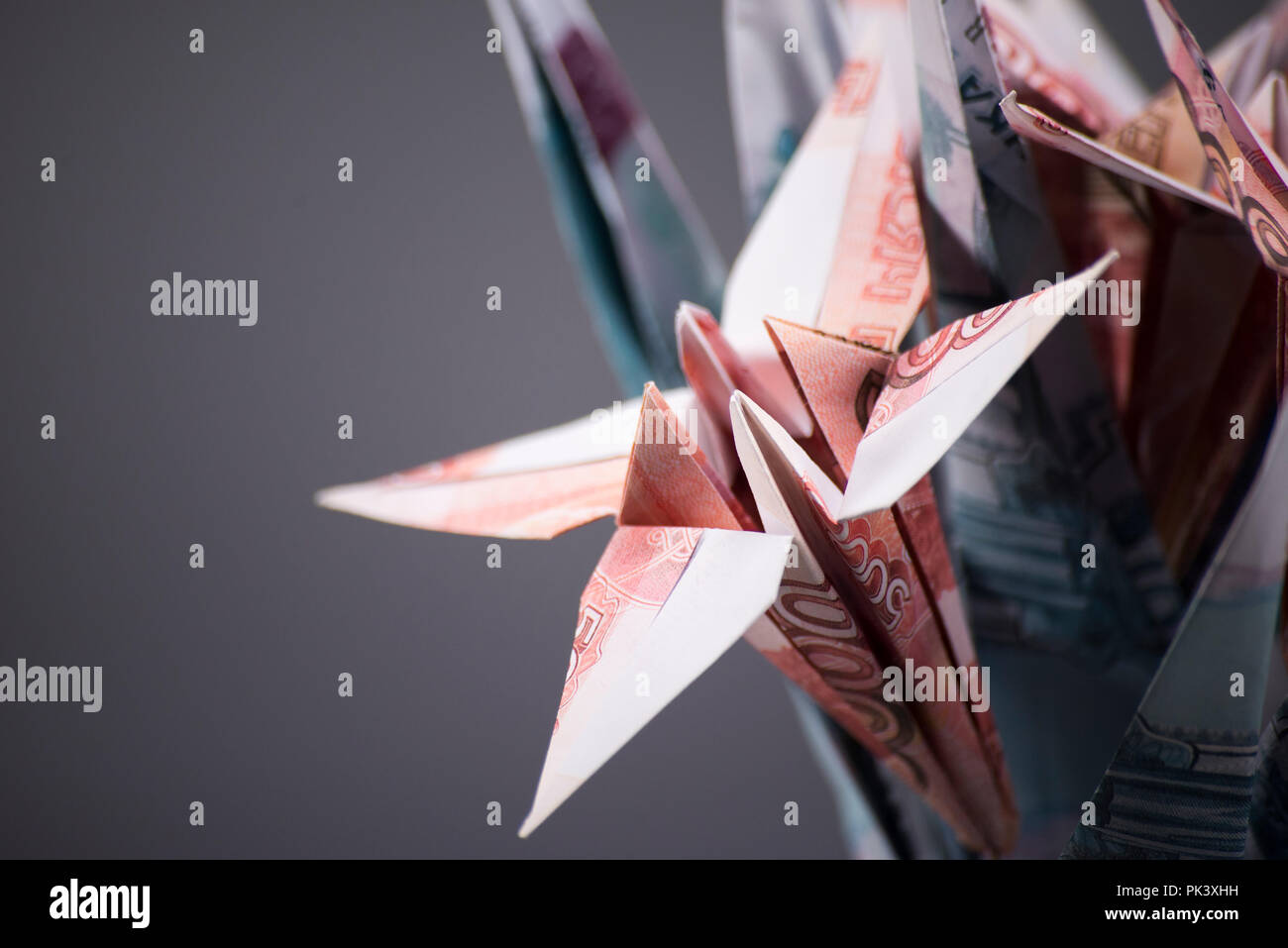 flowers origami banknotes Stock Photo - Alamy