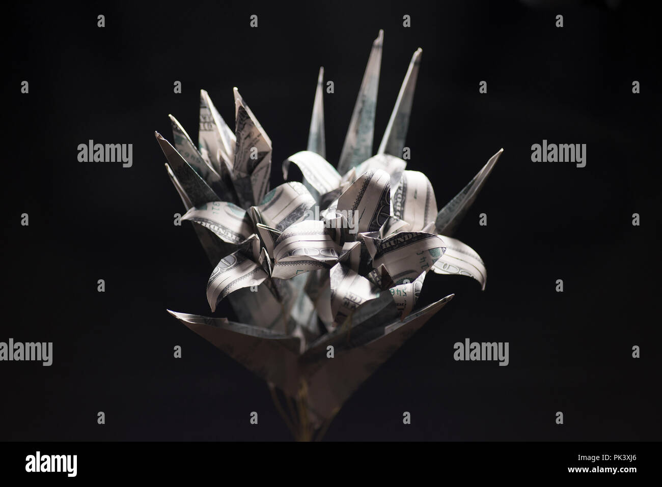 flowers origami banknotes Stock Photo - Alamy