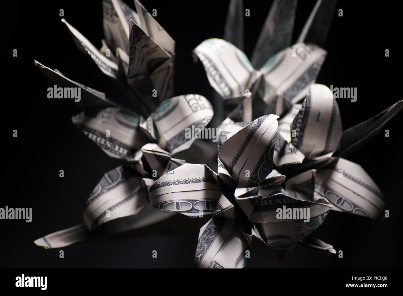 flowers origami banknotes Stock Photo - Alamy