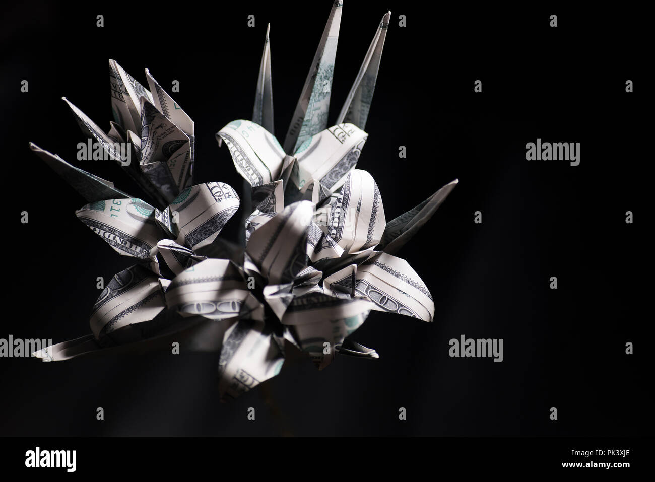 flowers origami banknotes Stock Photo - Alamy