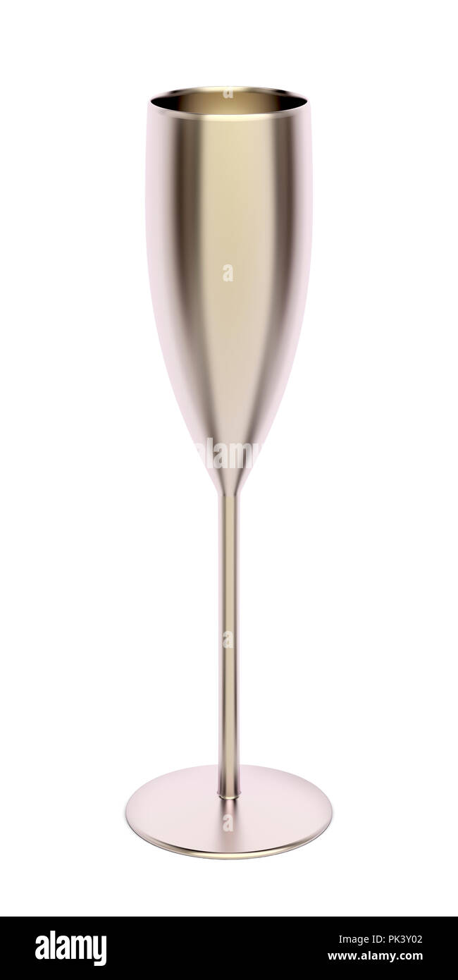Empty champagne flute on white background Stock Photo - Alamy