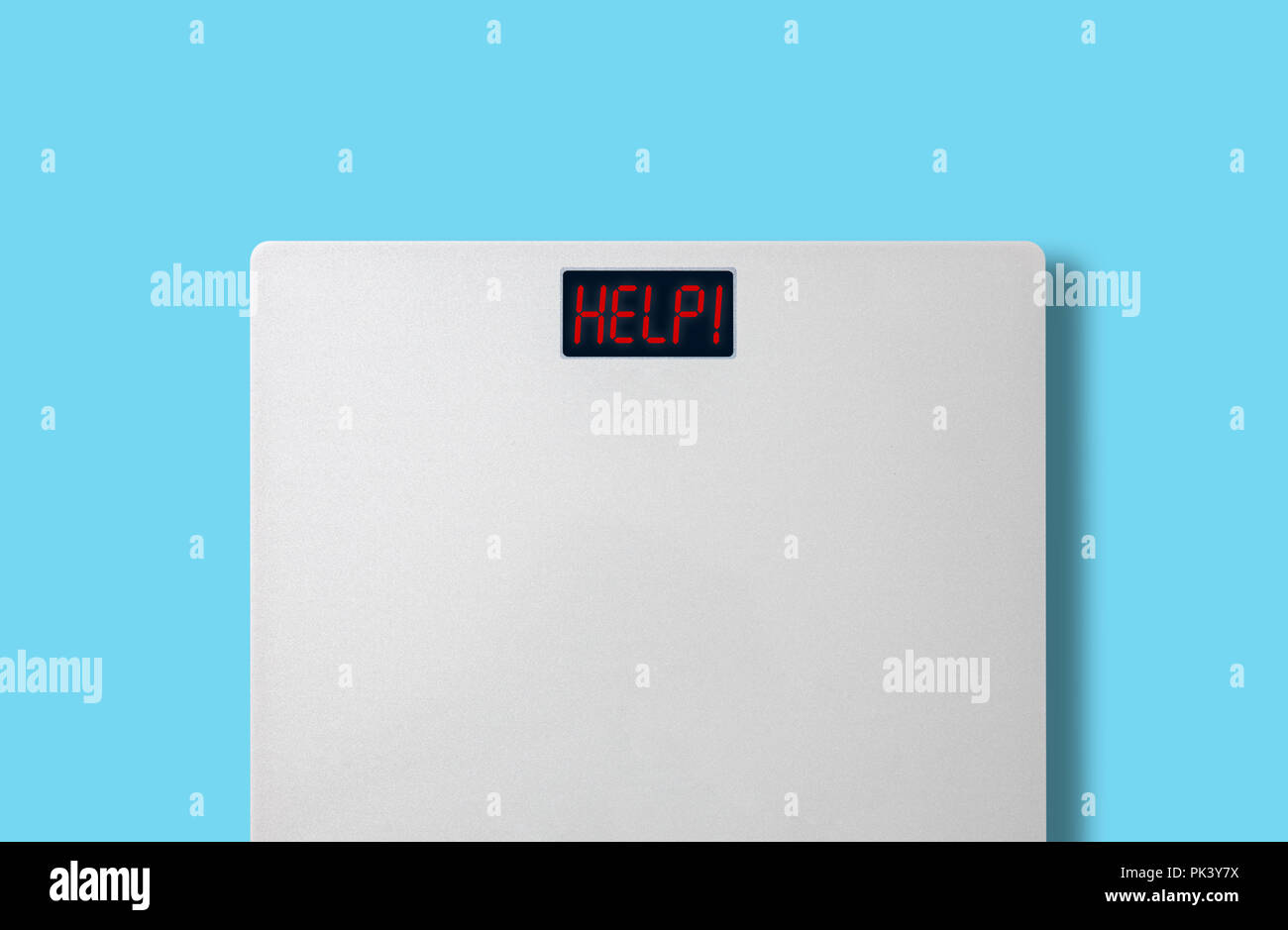 isolated weight scale measurement with word help Stock Photo - Alamy