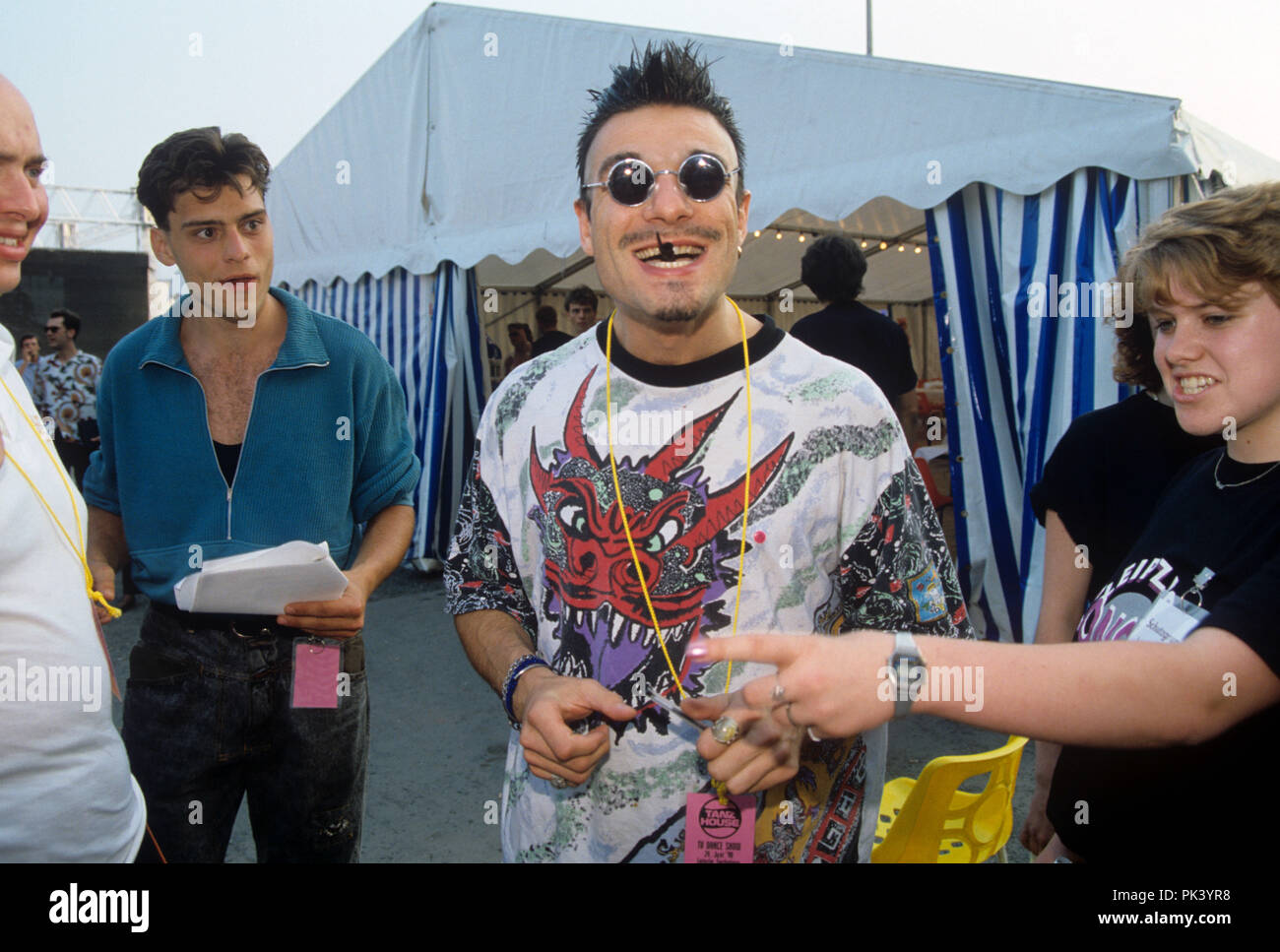 Guru Josh on 29.06.1990 in Leipzig. | usage worldwide Stock Photo - Alamy